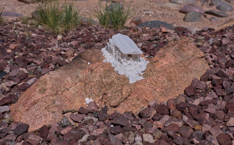 Plaster Model Deteriorating on a Rock Stock Image - Image of plaster ...