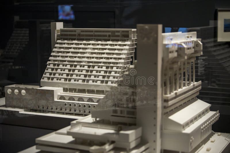 Plaster Model of a Modern Building in the Shape of a Sailboat Editorial ...