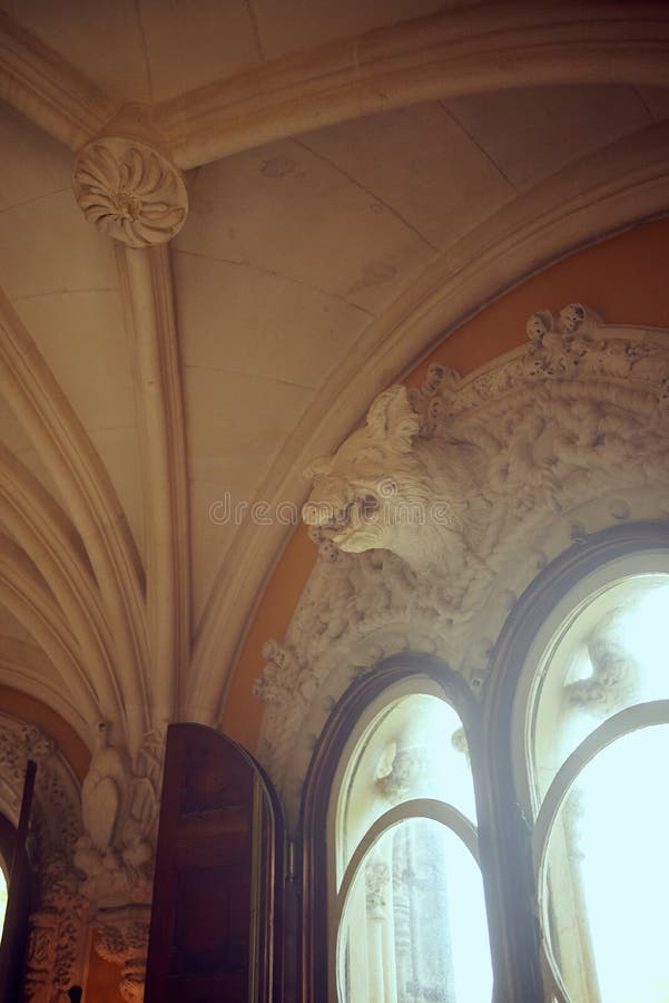 Plaster Molding with a Wild Pig Form on a Ceiling on a Luxurious Home ...