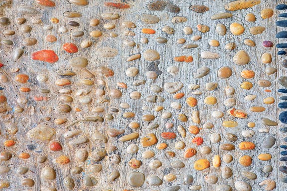 Plaster with Pebble at Wall Stock Image - Image of granite, ornamental ...