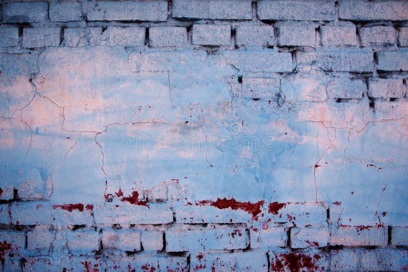 Plaster Peeling Off Brick Wall. Old Worn Down Brick Wall with Plaster ...