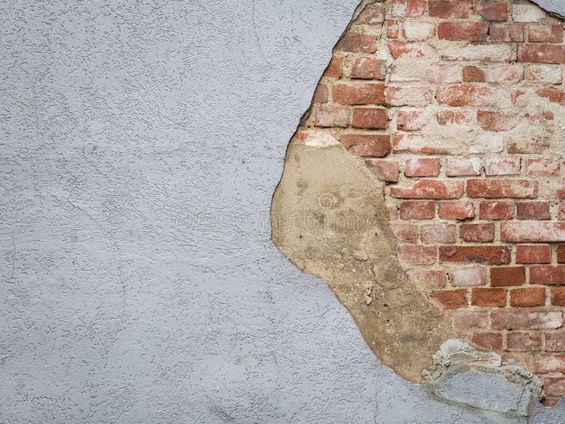 Plaster Peeling from an Old Red Brick Wall Stock Photo - Image of ...