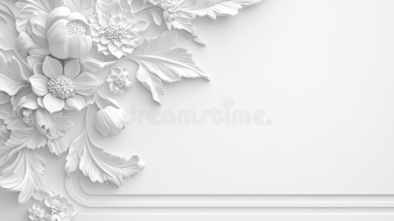 Plaster Relief White Flowers Textured Surface Stock Photos - Free ...