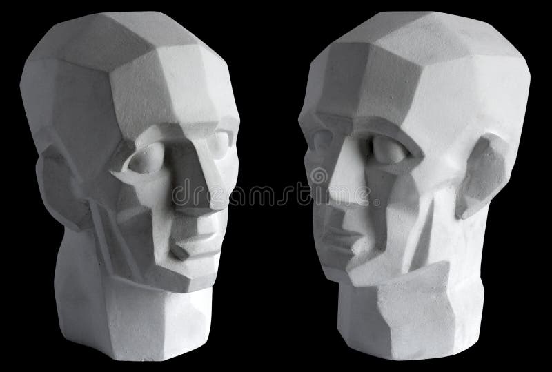 Plaster Sculpture of the Head Stock Image - Image of front, statue ...