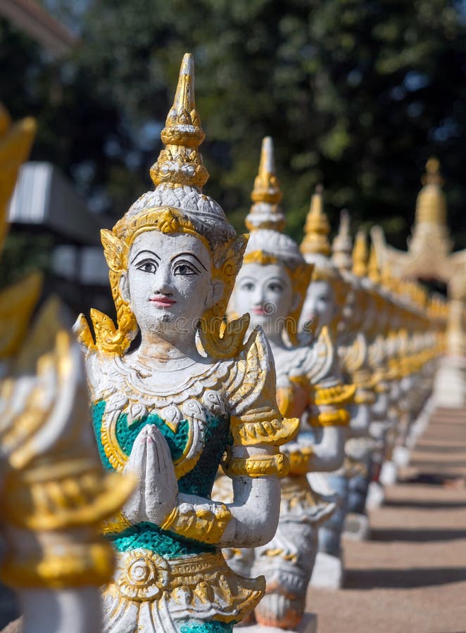 The Plaster Statue on the Temple Wall Stock Photo - Image of sculpture ...