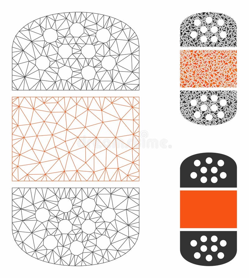 Plaster Vector Mesh 2D Model and Triangle Mosaic Icon Stock Vector ...