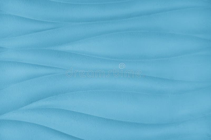 Plaster Wall with Volumetric Relief Surface Wavy Form Pattern, Blue ...