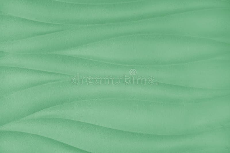 Plaster Wall with Volumetric Relief Surface Wavy Form Pattern, Green ...
