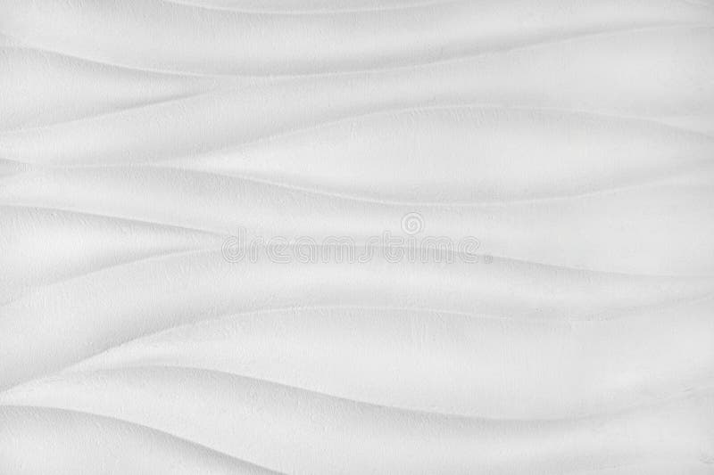 Plaster Wall with Volumetric Relief Surface Wavy Form Pattern, White ...