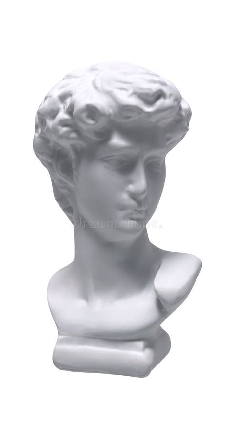 Plaster White Statue of the Head of David. David Sculpture. Realistic ...