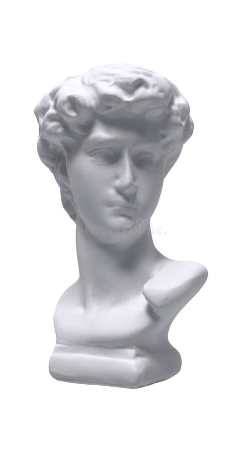 Plaster White Statue of the Head of David. David Sculpture. Realistic ...