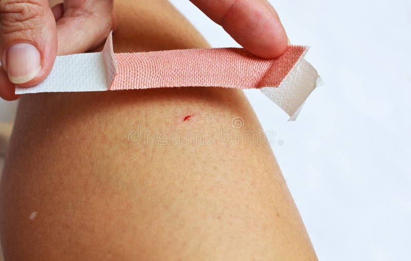Plaster with Wound Had Blood. Stock Image - Image of bandage, skin ...