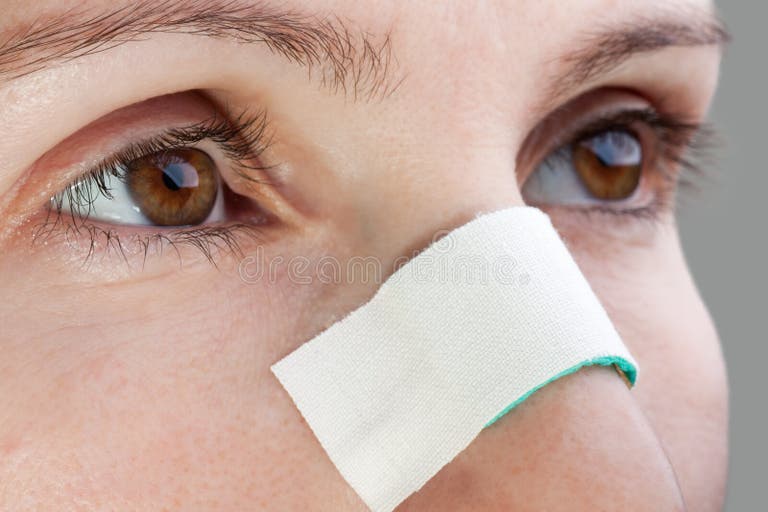 Plaster on wound nose stock image. Image of medical, emergency - 16405817