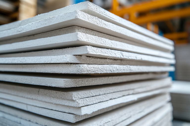 Plasterboard Panels Stacked High, Ready for Use in Building or ...