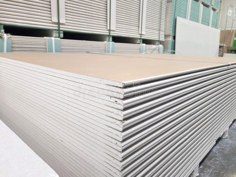 Plasterboard Sheets Stacked in a Hardware Store. Building Material ...
