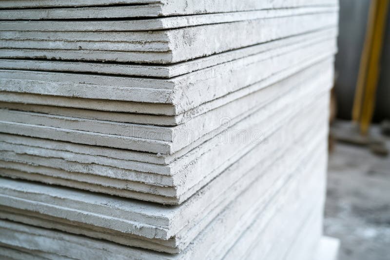 Plasterboard Stacked in the Package, Ready for Construction. a Pallet ...