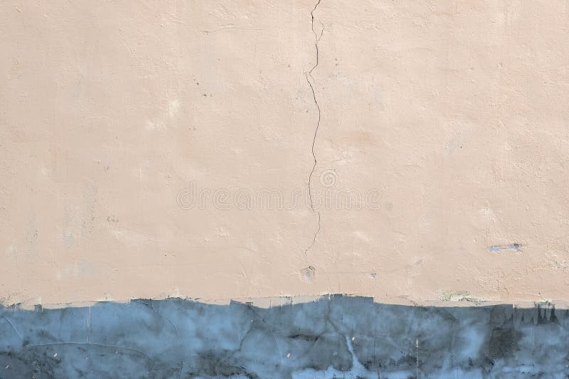 Plastered Wall with a Crack and Fresh Cement Plaster Underneath ...