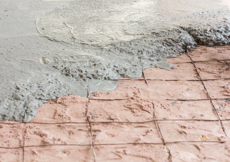 Cement Mix Concrete is Compacted Sand Stock Photo - Image of blend ...