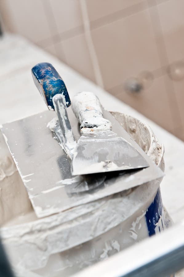 Plasterer tools details stock image. Image of tools, home - 38513421