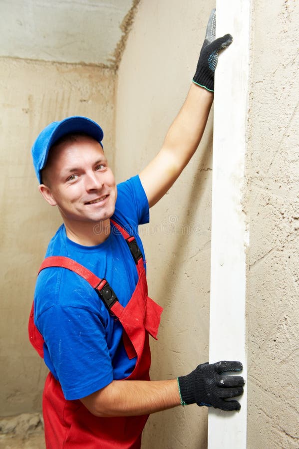 Contractor plasterer stock photo. Image of building, employee - 17344944