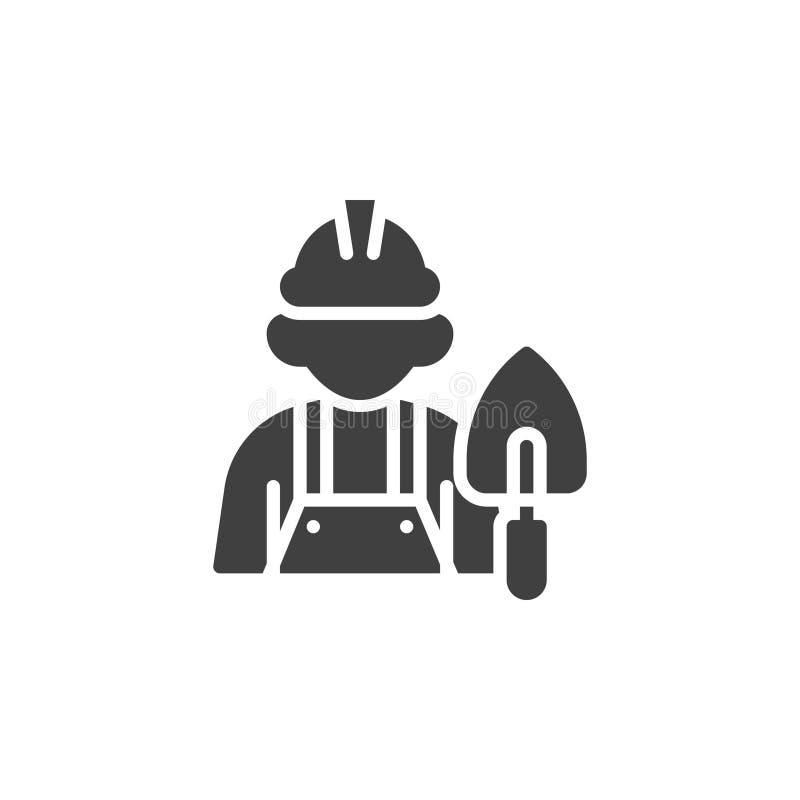Plasterer Worker Vector Icon Stock Illustration - Illustration of ...