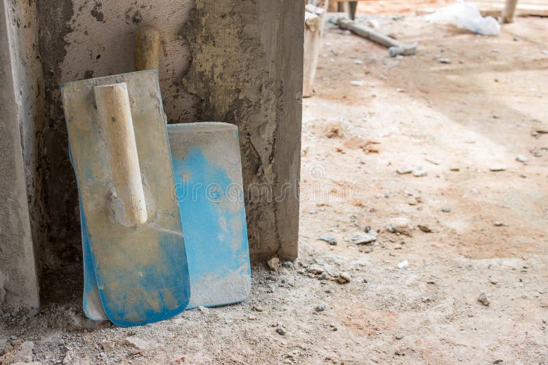 Plastering Construction Work Stock Photo - Image of closeup, equipment ...