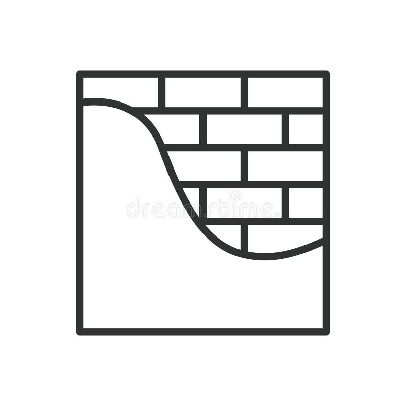 Plastering, Icon in Line Design. Plastering, Wall Plaster, Construction ...