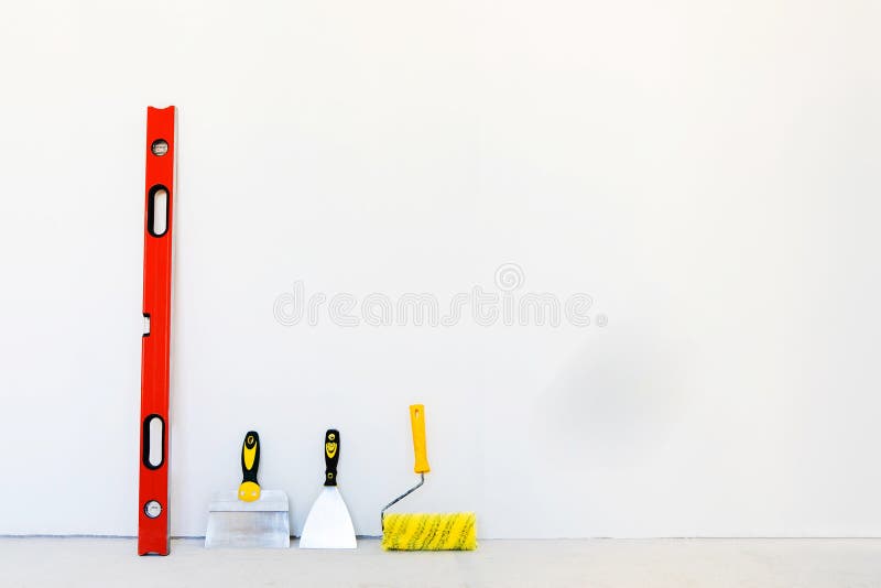 Plastering and Painting Tools Stock Photo - Image of precision ...