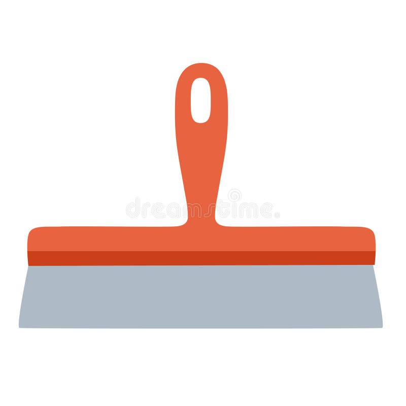 Plastering Tool Hand Drawn Flat Illustration Stock Vector ...