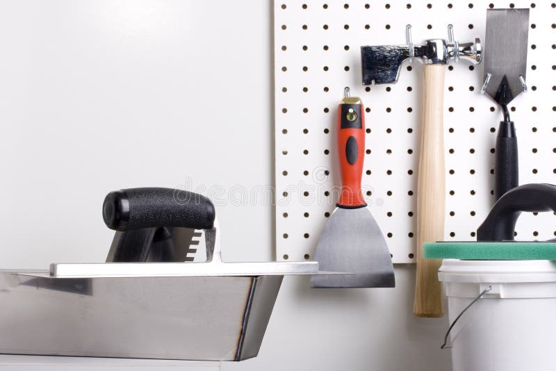 Plastering tools stock image. Image of bucket, remodeling - 16839789
