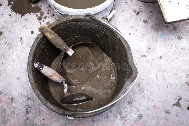 Plastering tools stock image. Image of background, concrete - 90199225