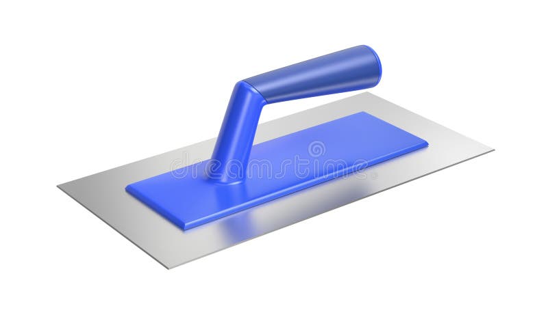 Plastering Trowel with Blue Plastic Handle Stock Image - Illustration ...