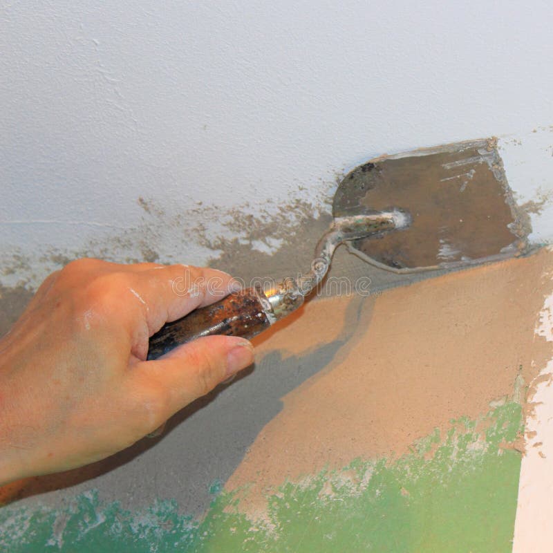 Plastering stock photo. Image of spattle, cement, construction - 49662836