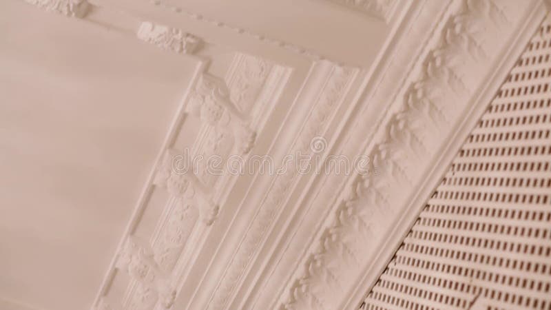 Plasterwork on Ceiling and Walls in Ancient Light Stock Footage - Video ...