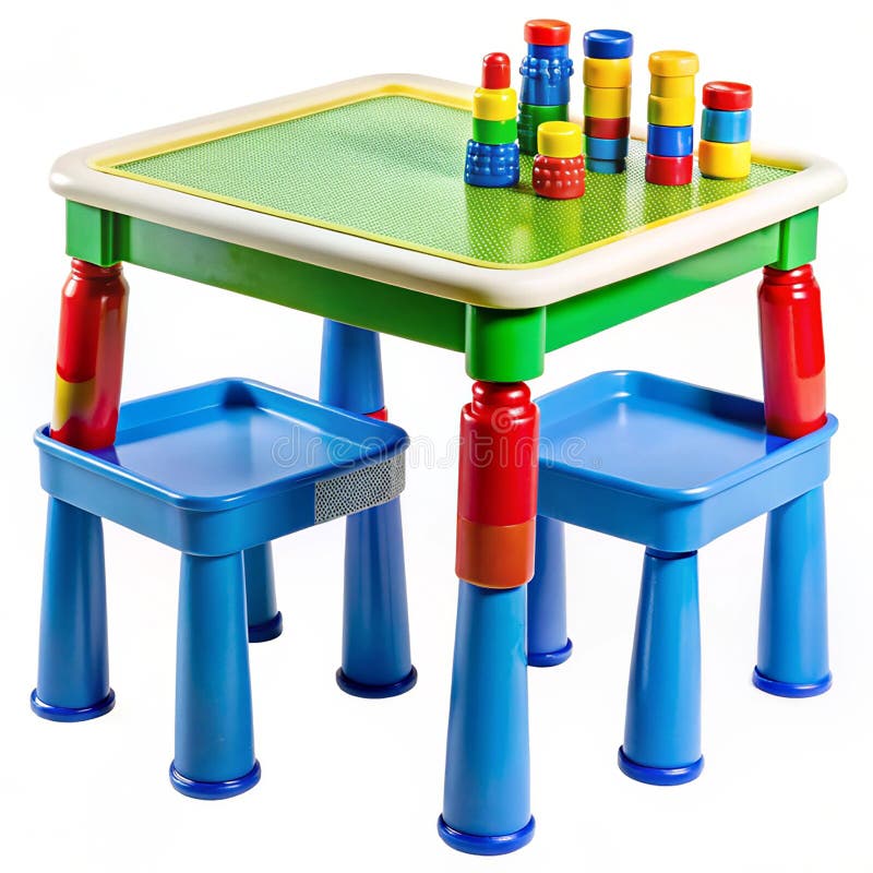 Plastic Activity Table for Drawing and Playing Stock Illustration ...