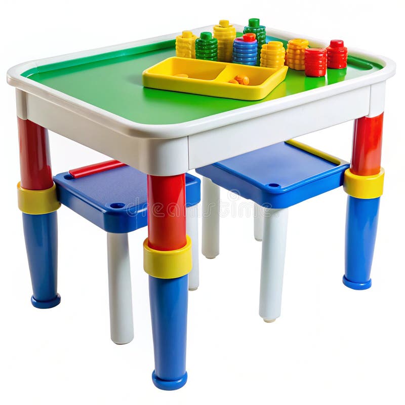 Plastic Activity Table for Drawing and Playing Stock Illustration ...