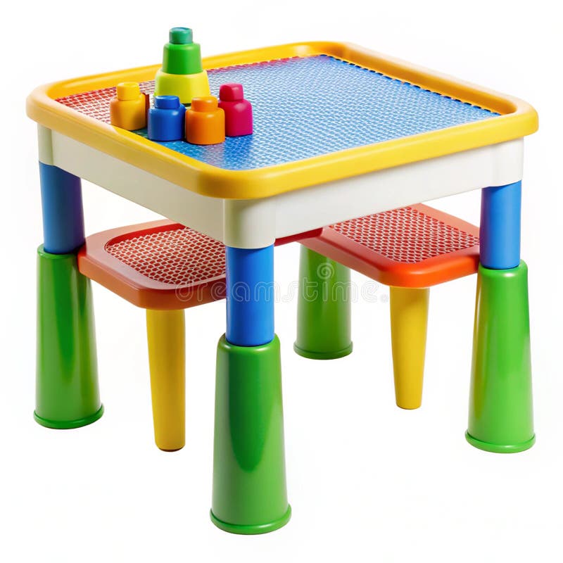 Plastic Activity Table for Drawing and Playing Stock Illustration ...