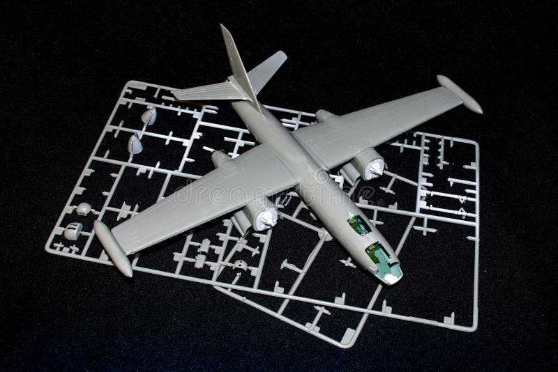 Plastic Airplane Model Kit Under Construction. Stock Photo - Image of ...