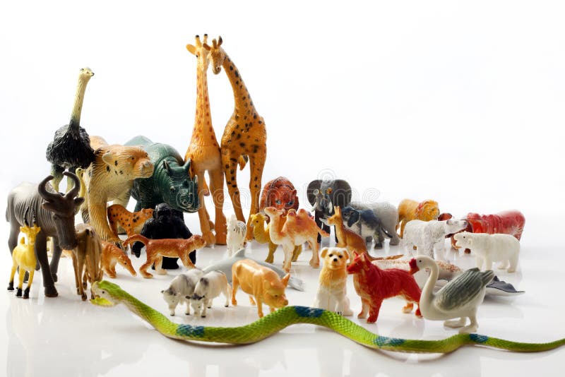 Plastic animals toys stock image. Image of game, christmas - 23202331
