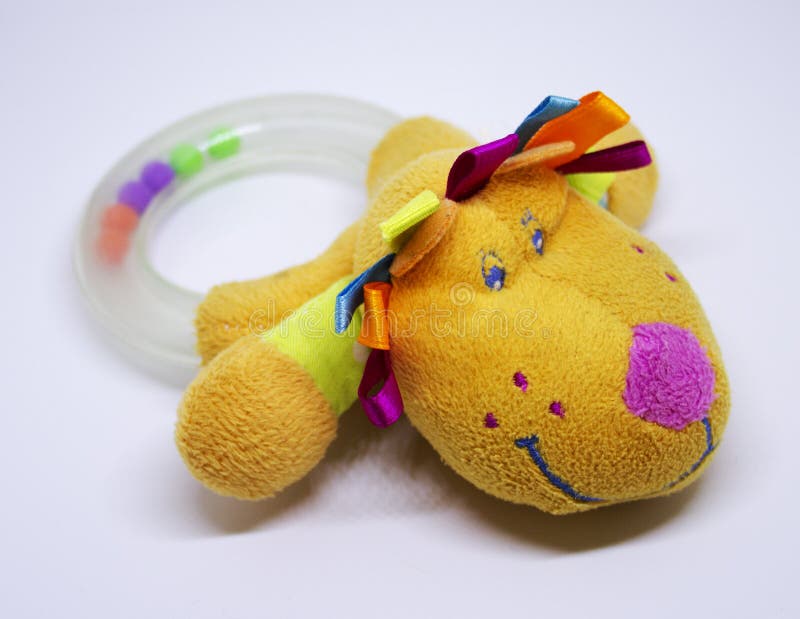 Plastic Baby Rattle with Dog`s Head Stock Image - Image of plastic ...