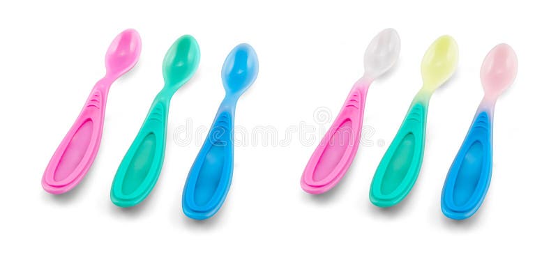 Plastic Baby Spoon - Heat and Thermo Sensitive - Isolated on White ...