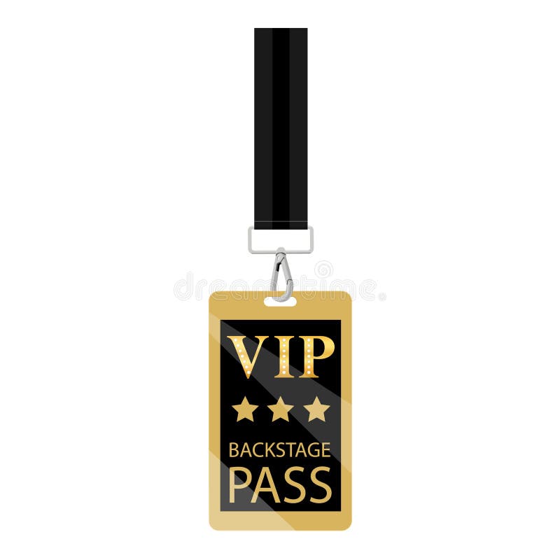 Plastic Badge, Card VIP Pass with Black Ribbon Stock Vector ...