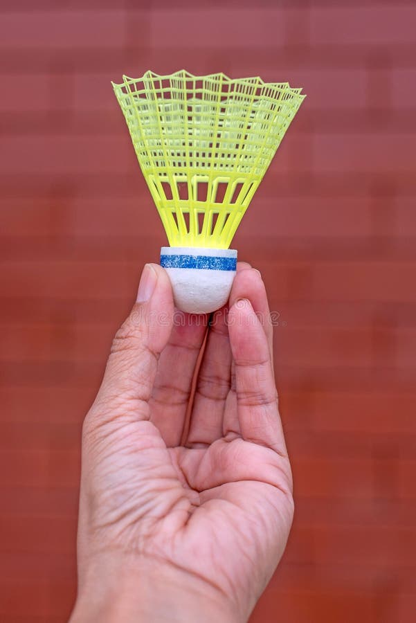 Plastic Badminton Shuttlecock in Hand Stock Photo - Image of ...