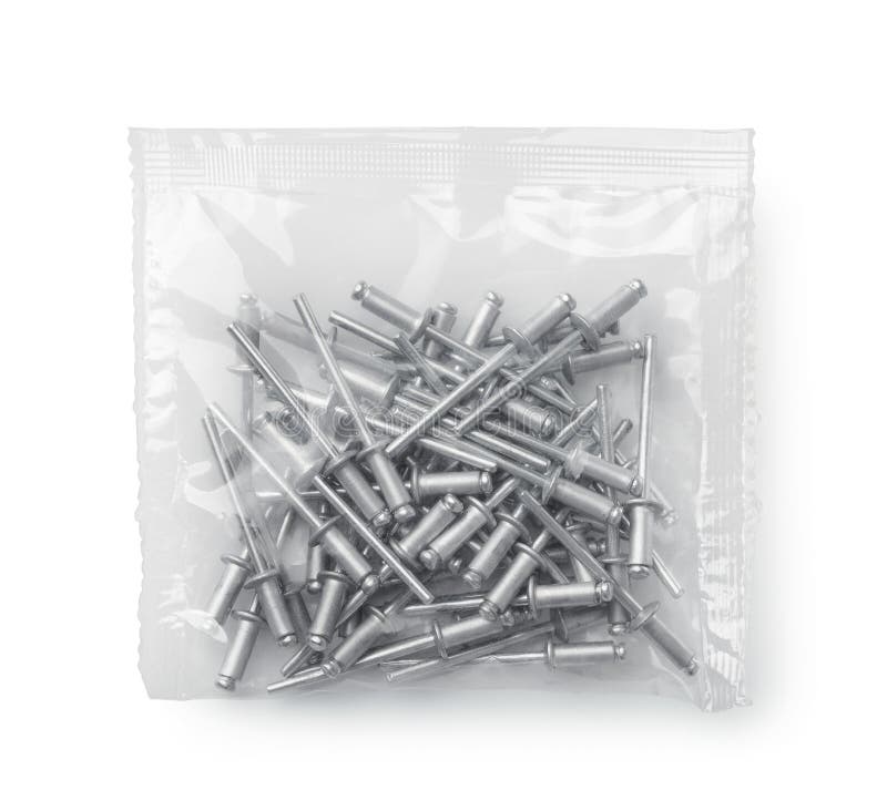 Plastic Bag of Blind Metal Rivets Stock Image - Image of metal ...