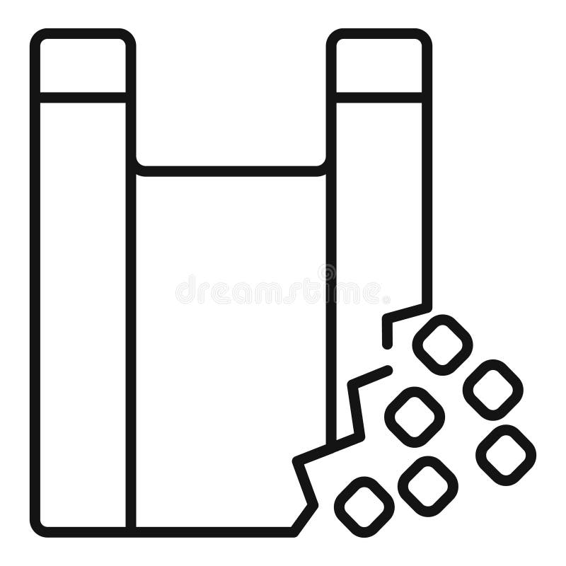 Plastic Bag Breaking Down Showing Biodegradable Concept Stock Vector ...