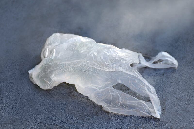 Plastic Bag Clear on the Floor, Old Plastic Bag Waste, Dirty Plastic ...