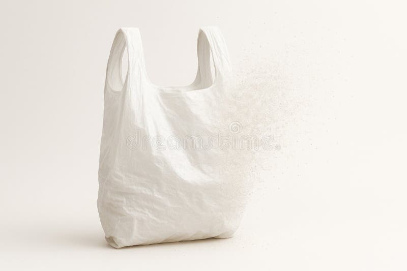 A Plastic Bag that Crumbles into Small Particles. Space for Text. Stock ...