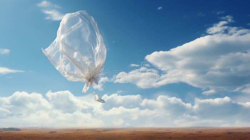 A Plastic Bag Flies. Selective Focus Stock Illustration - Illustration ...
