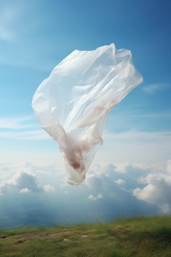 A Plastic Bag Flies. Selective Focus Stock Illustration - Illustration ...