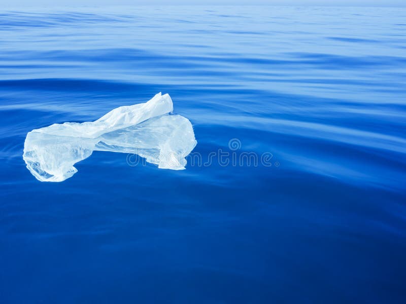 Plastic Bag Floating Under the Ocean Water Stock Photo - Image of ...